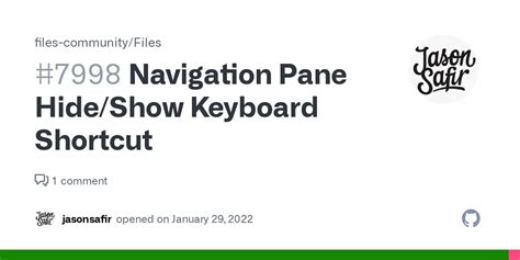 Navigation Pane Hideshow Keyboard Shortcut · Issue 7998 · Files