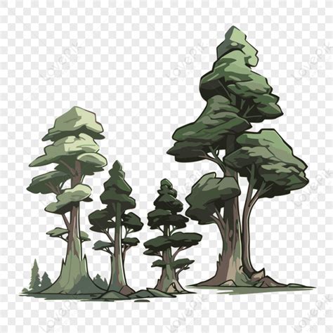 소나무 벡터 상표 클립 아트 만화 Png 일러스트 무료 다운로드 Lovepik