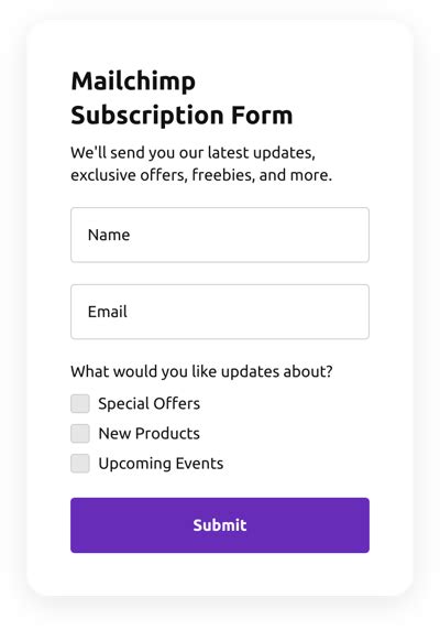 Create Mailchimp Sign Up Form Template For Your Website [free Forms]