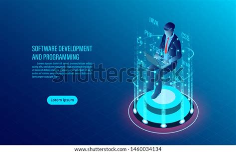 Software Development Coding Programming Concept Data Stock Vector