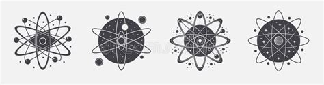 Set Quantum Physics Template Design Orbit Molecule Particle Stock