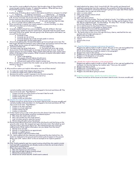 Explicit And Implicit Quiz Pdf