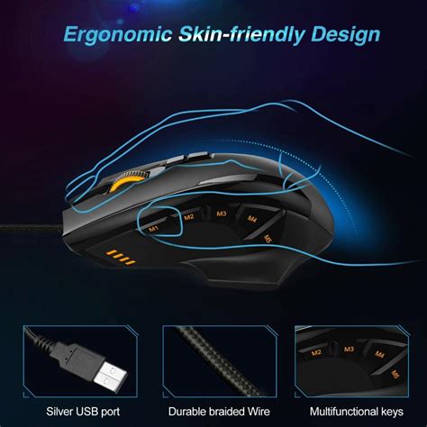 TeckNet M009 Gaming Mouse With 16400 DPI Wired RGB LED Backlit Computer Mice Computers Tech
