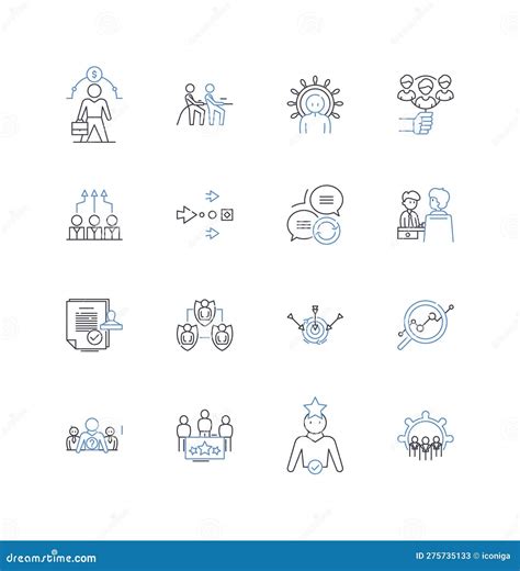 Consortium Line Icons Collection Collaboration Partnership Alliance Coalition Syndicate