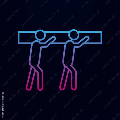 Team Carring Heaviness Nolan Icon Simple Thin Line Outline Vector Of Team Work Icons For Ui