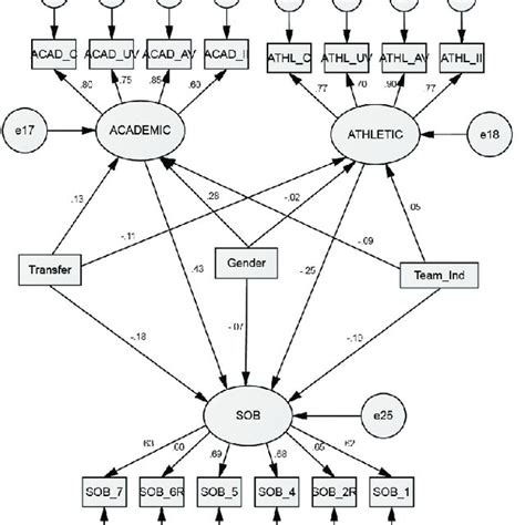 Structural Model With Standardized Direct Effects Download Scientific Diagram