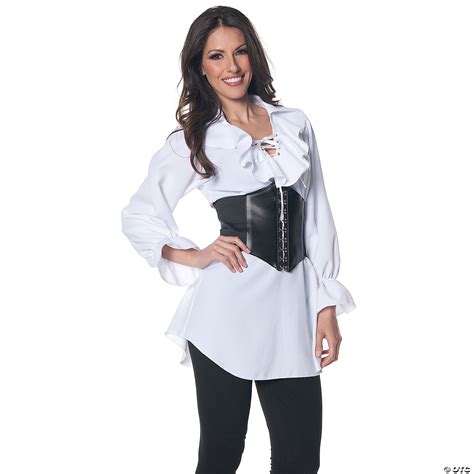Womens Plus Size Laced Front Pirate Blouse Oriental Trading