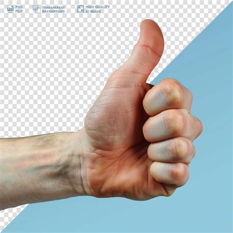 Рука показывает большой палец на прозрачном фоне Png Премиум Ai сгенерированный Psd