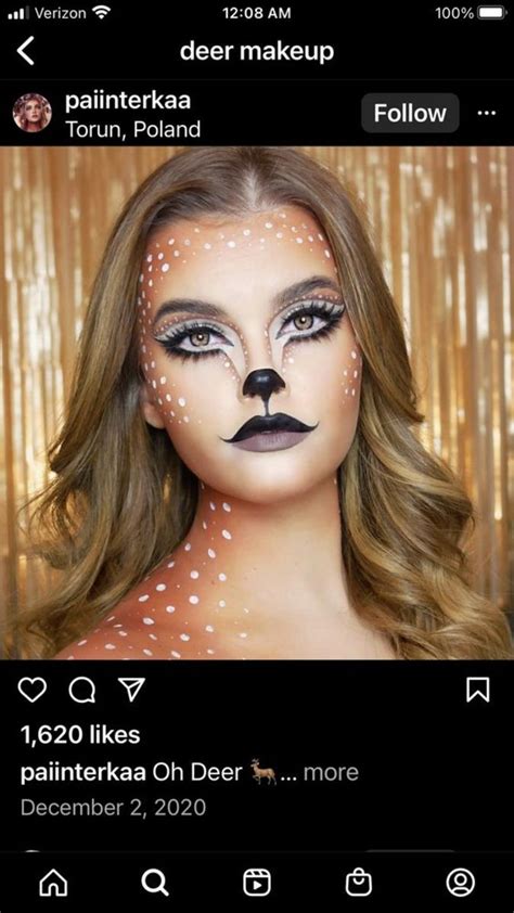 35 Horrifying Halloween Makeup Ideas For Women In 2024 Deer Costume