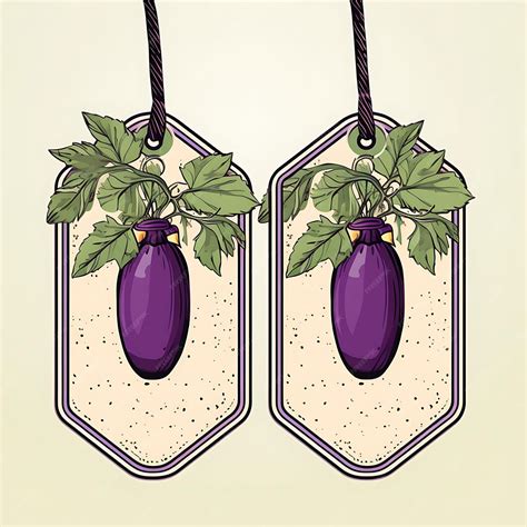 Premium Ai Image Eggplant Shape Tag Card Purple Color Craft Paper