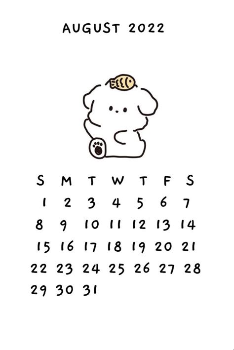 2022 Cute Aesthetic Calendar August En 2022 Páginas Planificador Apuntes De Clase Ideas De