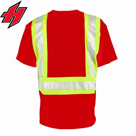 High Visibility Cotton Hi Vis Work Shirts With Custom Logo Reflective