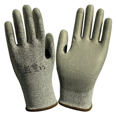 Hppe Pu Ansi A3 Ce 노동 절단 방지 정육 유리 처리 자동 절단 방지 안전 작업 장갑 작업장 안전 용품