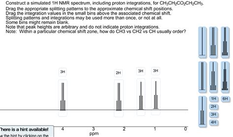 Solved Construct A Simulated H NMR Spectrum For The Given Chegg Com