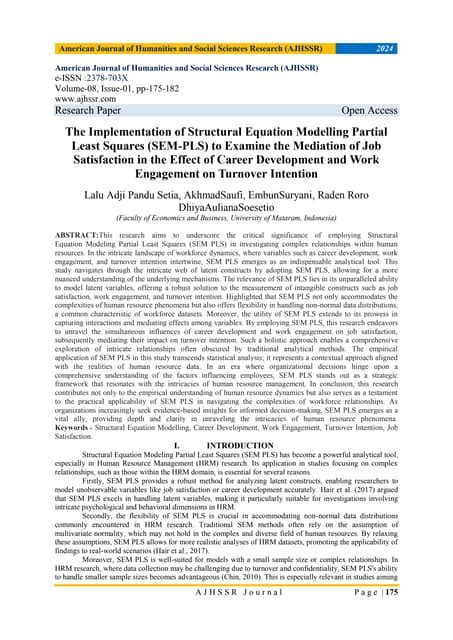 the implementation of structural equation modelling partial least
