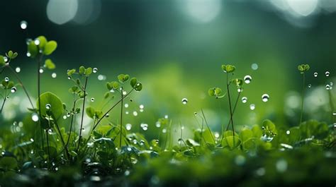 Premium Ai Image Grenn Grass Backround