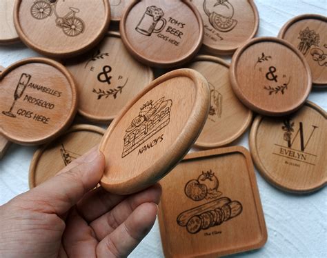 Personalized Engraved Coasters With Groove Custom Made For Wedding T