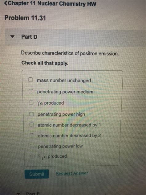 Solved Chapter 11 Nuclear Chemistry HW Problem 11 31 Part D Chegg Com