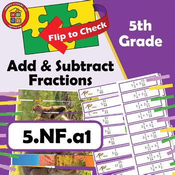 Add Subtract Fractions With Unlike Denominators Self Checking Strip Puzzles