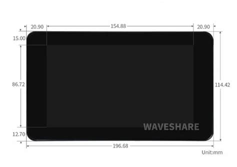 waveshare 7inch capacitive touch display for raspberry pi with protection case dsi interface at