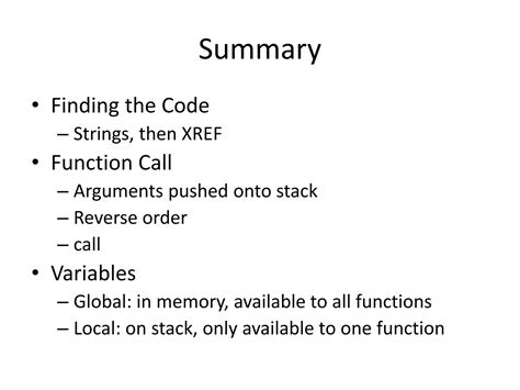 Practical Malware Analysis Ch 6 Recognizing C Code Constructs In Assembly Pptx
