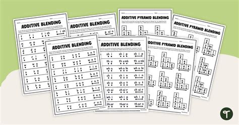 Additive Blending Worksheet Pack Teach Starter