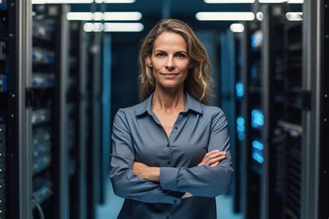 Premium Ai Image Portrait Of A Mature Female Technician Generative By Ai