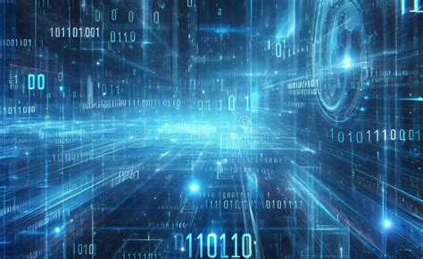 Blue Digital Binary Data Earth Computer Screen Background Technology