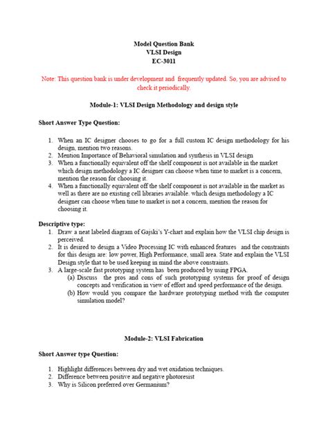 Model Question Bank Vlsi Pdf Cmos Mosfet