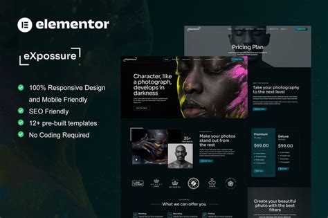 Expossure Photography And Portfolio Elementor Template Kit Design