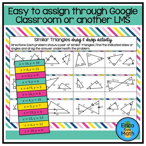 Similar Triangles And Similarity Theorems Digital Drag Drop Activity