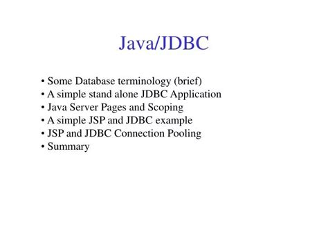 Ppt Javajdbc Powerpoint Presentation Free Download Id4669603