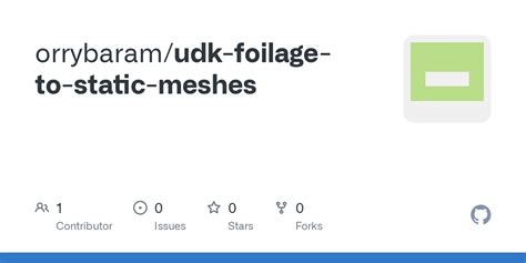 Github Orrybaramudk Foilage To Static Meshes
