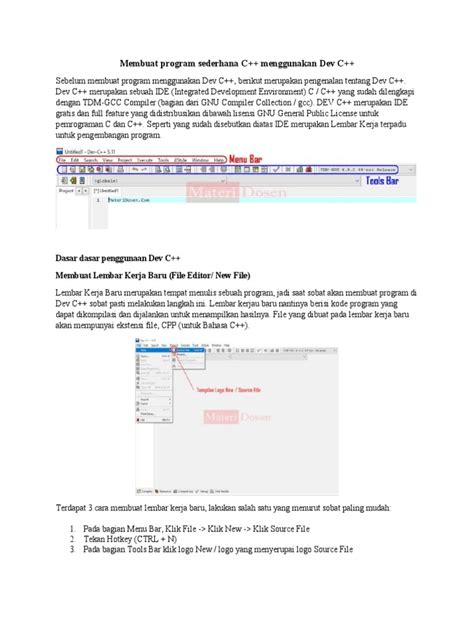 Membuat Program Sederhana C Dengan Dev C Pdf