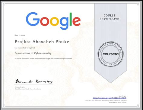 Prajkta Phuke On Linkedin Cybersecurity Coursera