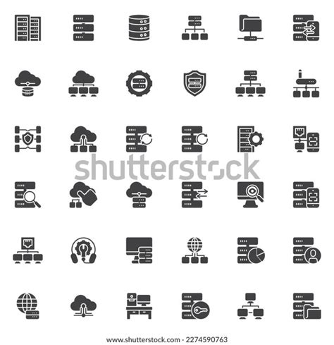 Database Network Vector Icons Set Modern Stock Vector Royalty Free Shutterstock