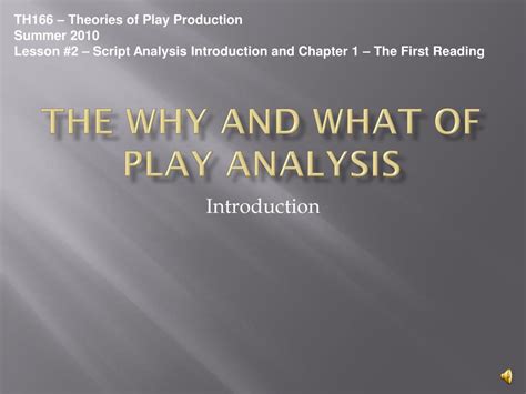 Ppt The Why And What Of Play Analysis Powerpoint Presentation Free