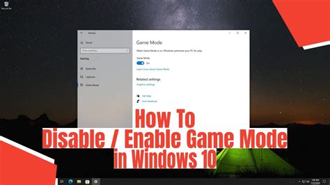 How To Enable Disable Game Mode In Windows YouTube