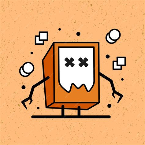 Premium Vector Geometric Square Robot Flat Cartoon Illustration