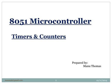 Timer And Counter In 8051 Microcontroller Ppt