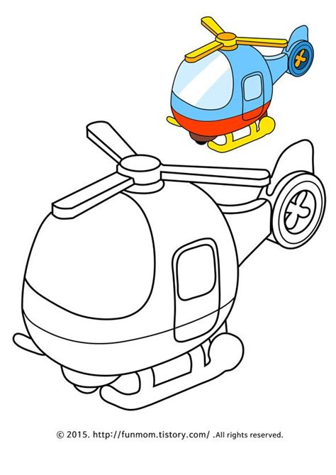 탈것 색칠공부프린트 도안 Helicopter Coloring Page 색칠책 어린이 그림 그리기 색칠 활동