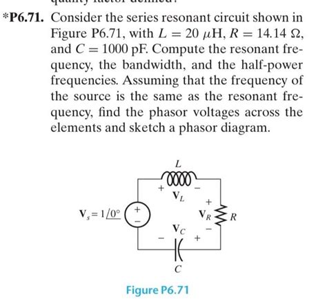 Solved Consider The Series Resonant Circuit Shown In Chegg