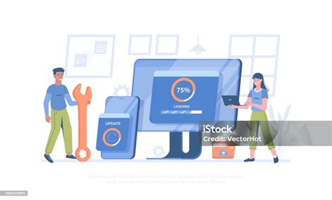 System Update Programmers Upgrading Operation System Software Programs