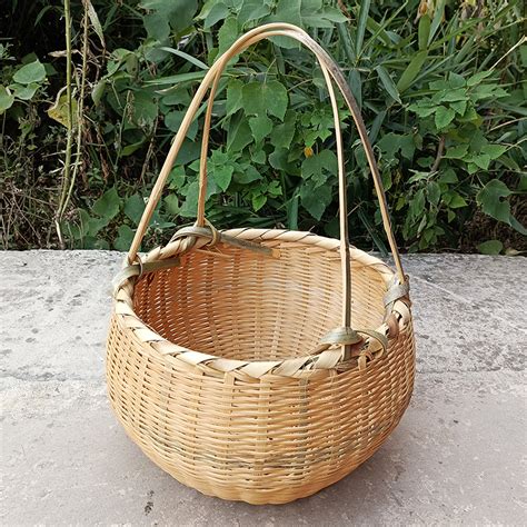 9v7t圆型竹篮子洗菜竹筐手工竹编传统复古渔篮竹篓子菜篮摘菜漏水 阿里巴巴