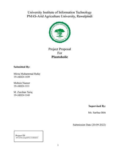 Rafay Mirza Assignment Project Proposal University Institute Of Information Technology Pmas