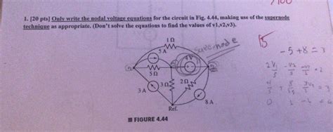 Solved Pts Only Write The Nodal Voltage Equations Chegg Com