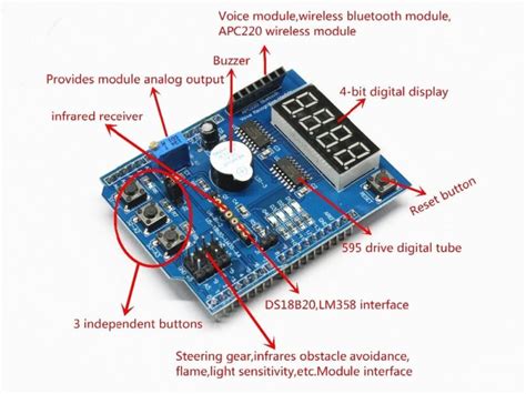 Multi Function Learning Shield For Arduino UNO Leo MEGA Stelltron
