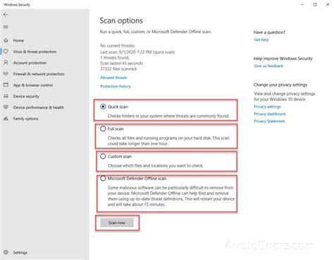 Configure Scan Options In Windows Security Windows AvoidErrors