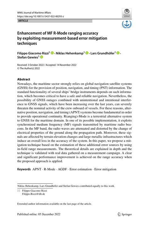 Pdf Enhancement Of Mf R Mode Ranging Accuracy By Exploiting Measurement Based Error Mitigation