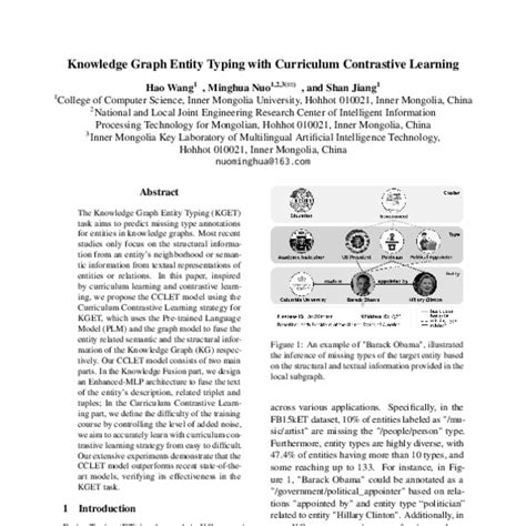 Knowledge Graph Entity Typing With Curriculum Contrastive Learning Acl Anthology
